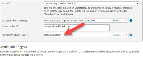 Salesforce Object Mapping Configuration Vanillasoft