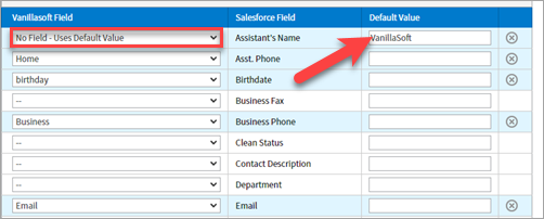 Salesforce Object Mapping Contact Mapping Vanillasoft